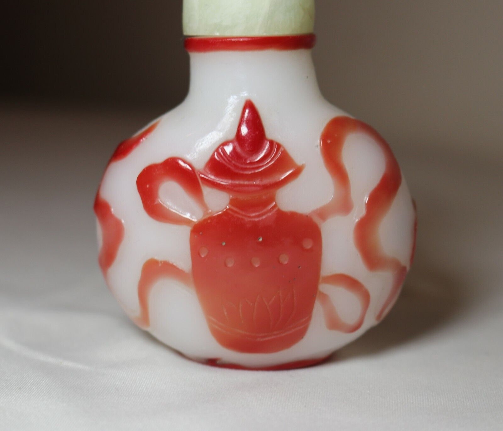 Antique Chinese 19th Century Peking Glass Jade Figural Snuff Trinket ...