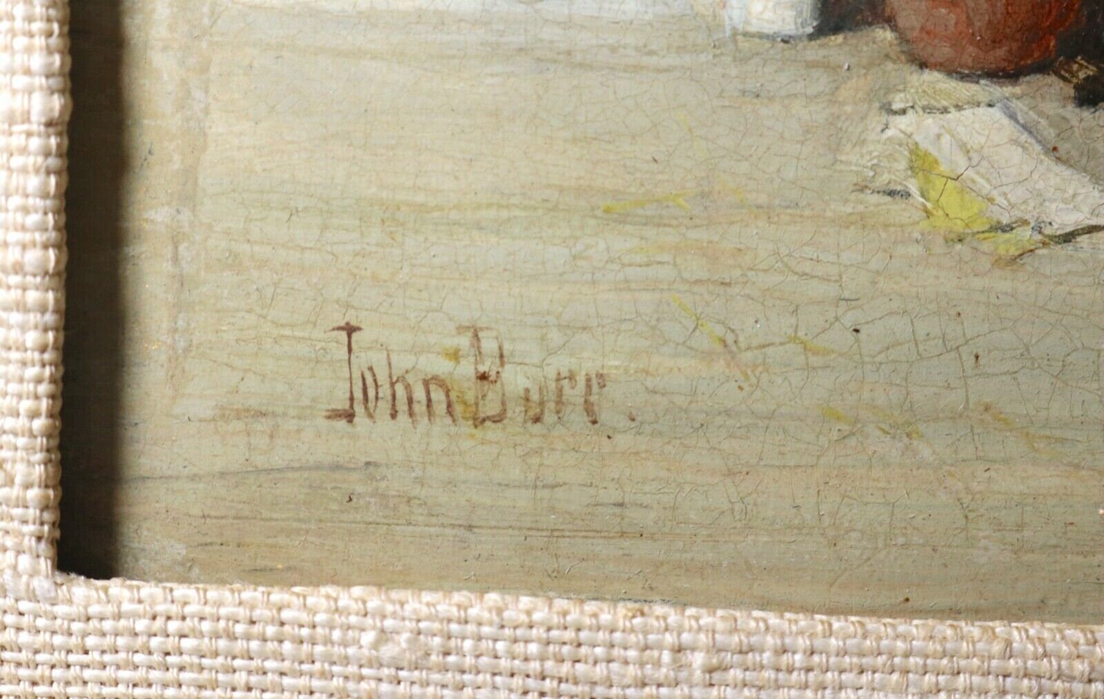 Antique 1800's Original John Burr Teacher Children School Oil Painting ...