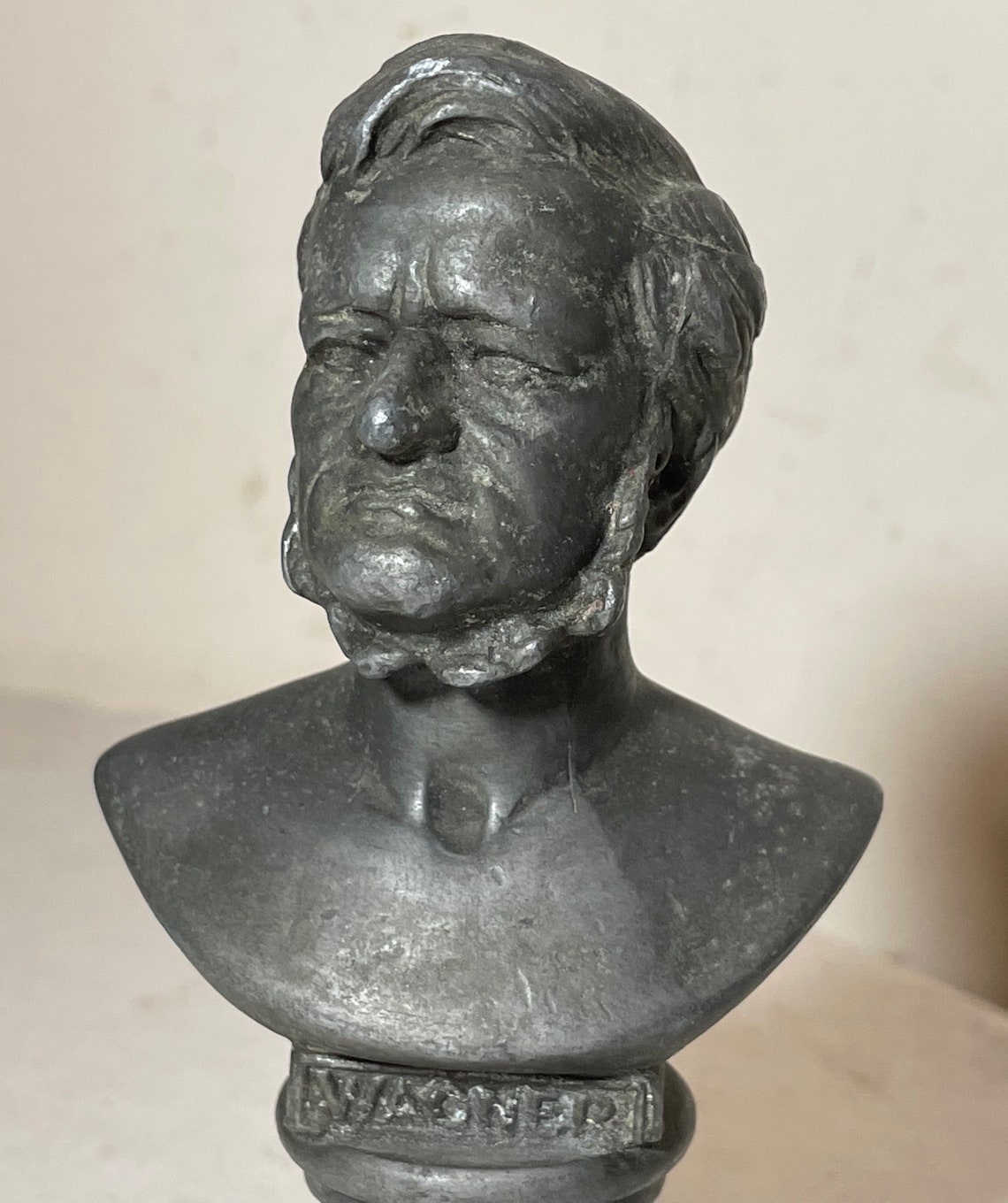 Antique Realism Richard Wagner Metal Lead Figural Bust Composer Statue ...