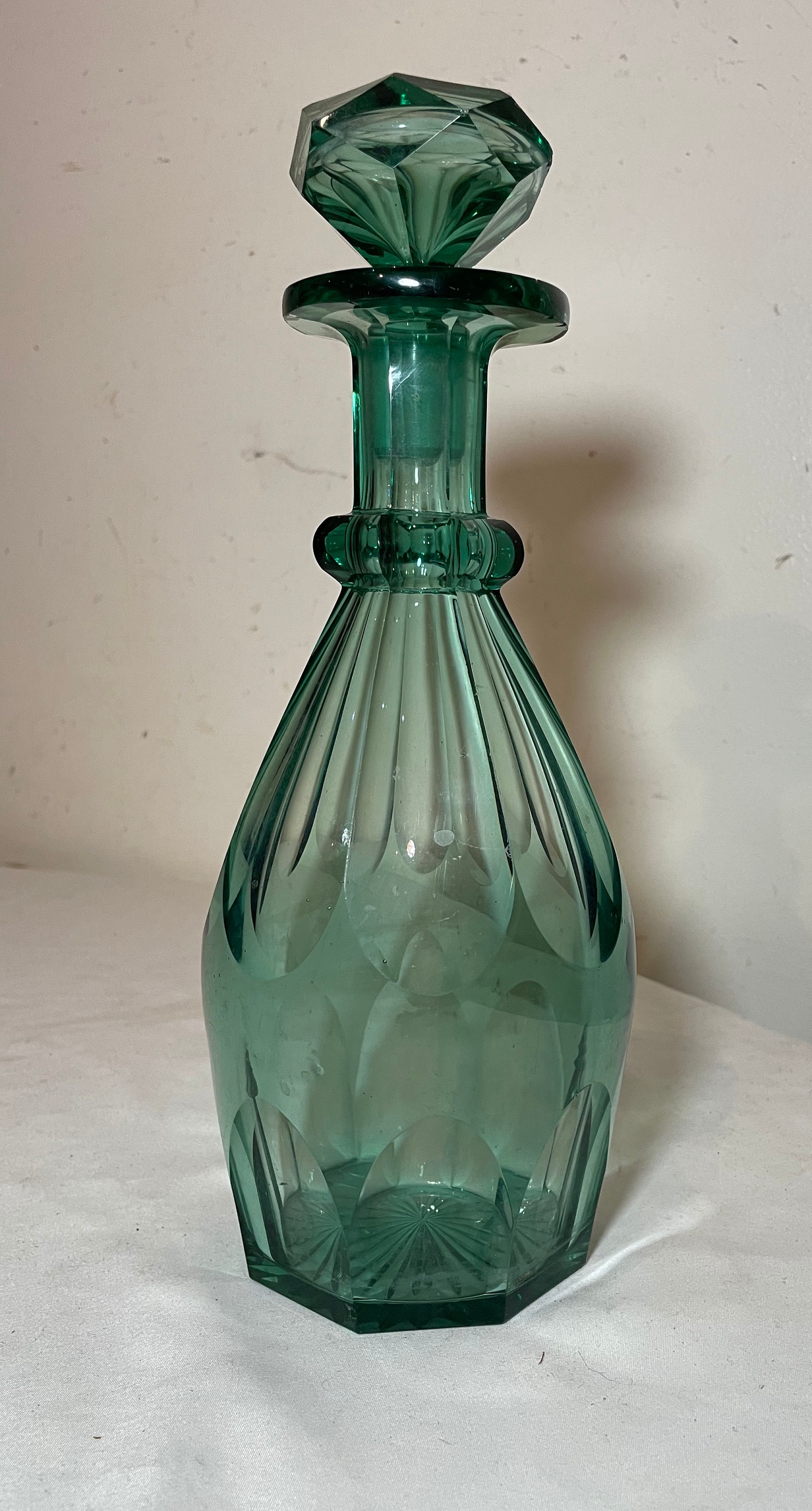 High Quality Antique Green Cut Crystal Moser Czech Bohemian Glass ...