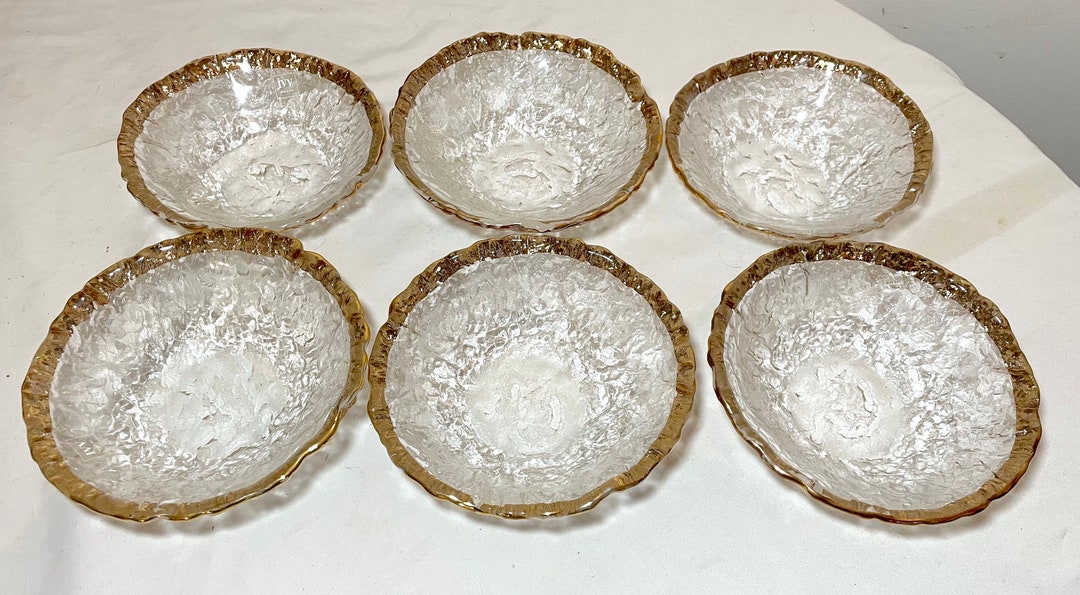 Lot of 6 Vintage Italian IVV Glacier 10k Gold Glass Mid Century ...
