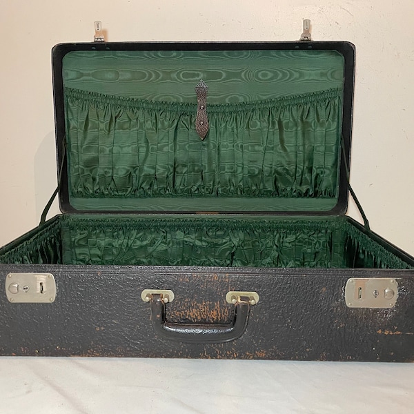 Antique Leather Suitcase Trunk - Etsy