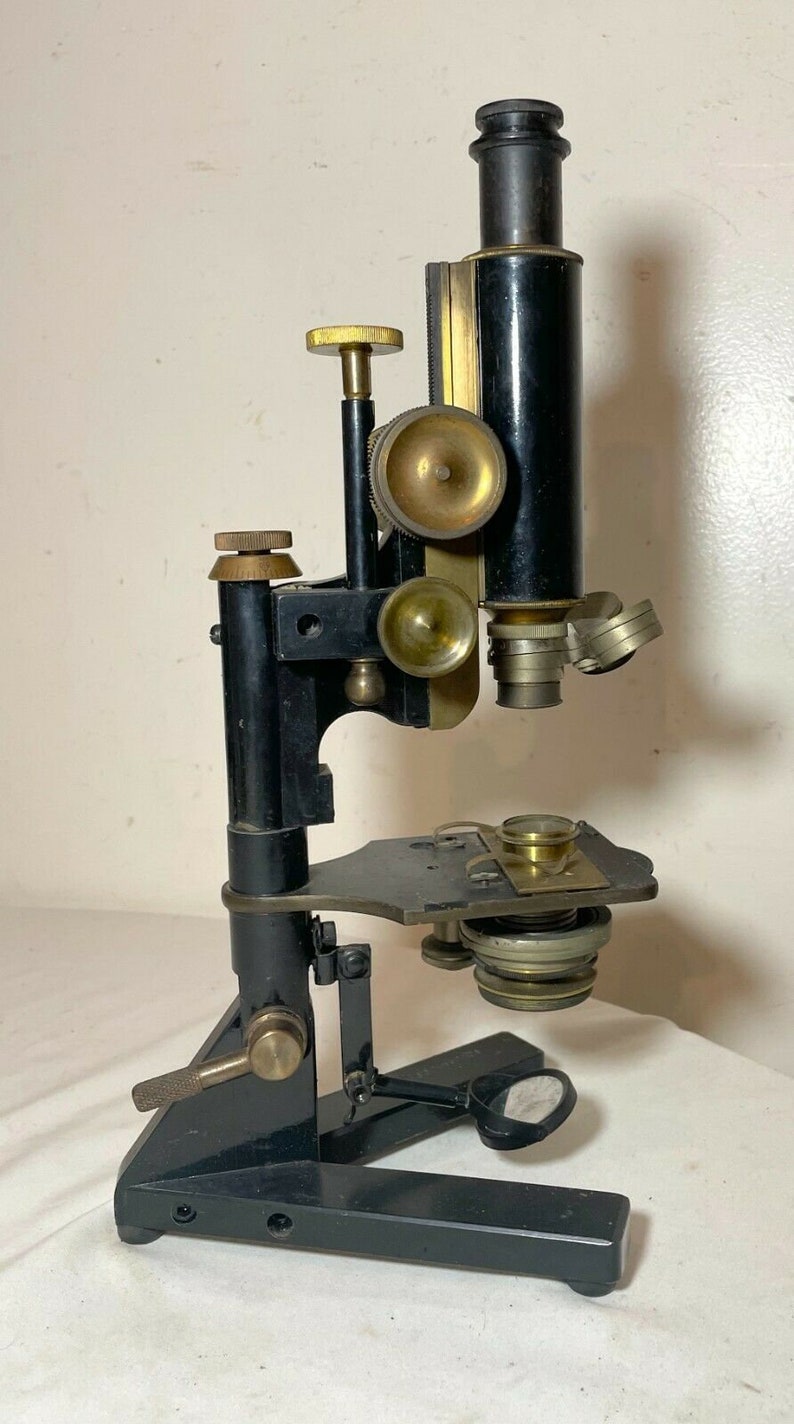 Rare Antique 1800's Solid Brass Mozstertz Lab Microscope Scientific ...