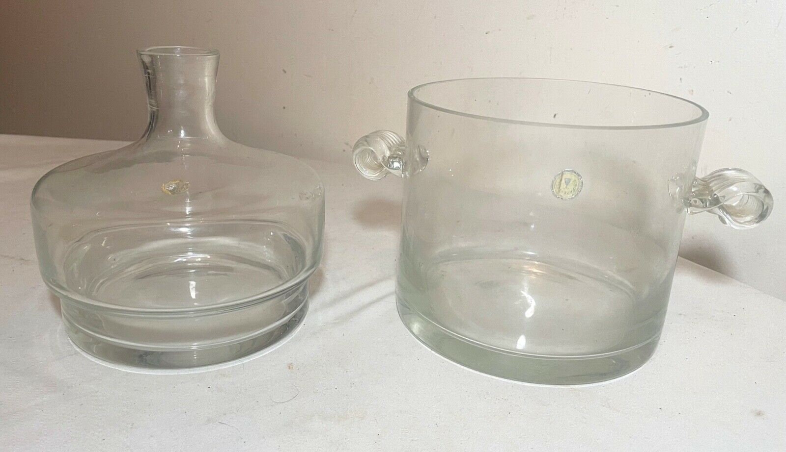 Rare Antique Hand Blown Romanian Glass Ice Bucket Chamber Decanter ...
