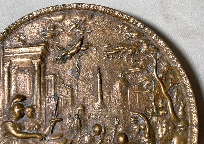Antique 1800's Solid Bronze Relief Wall Plaque Greek Roman Mythology ...