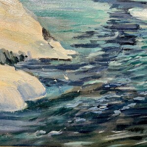 Antique Doris Davis Snow River Landscape Realism Expressionism Oil ...