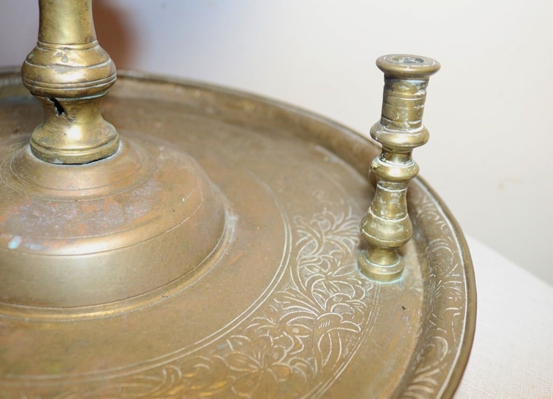 Rare Antique 1700's Ottoman Turkish Pierced Brass Handmade Candlestick ...