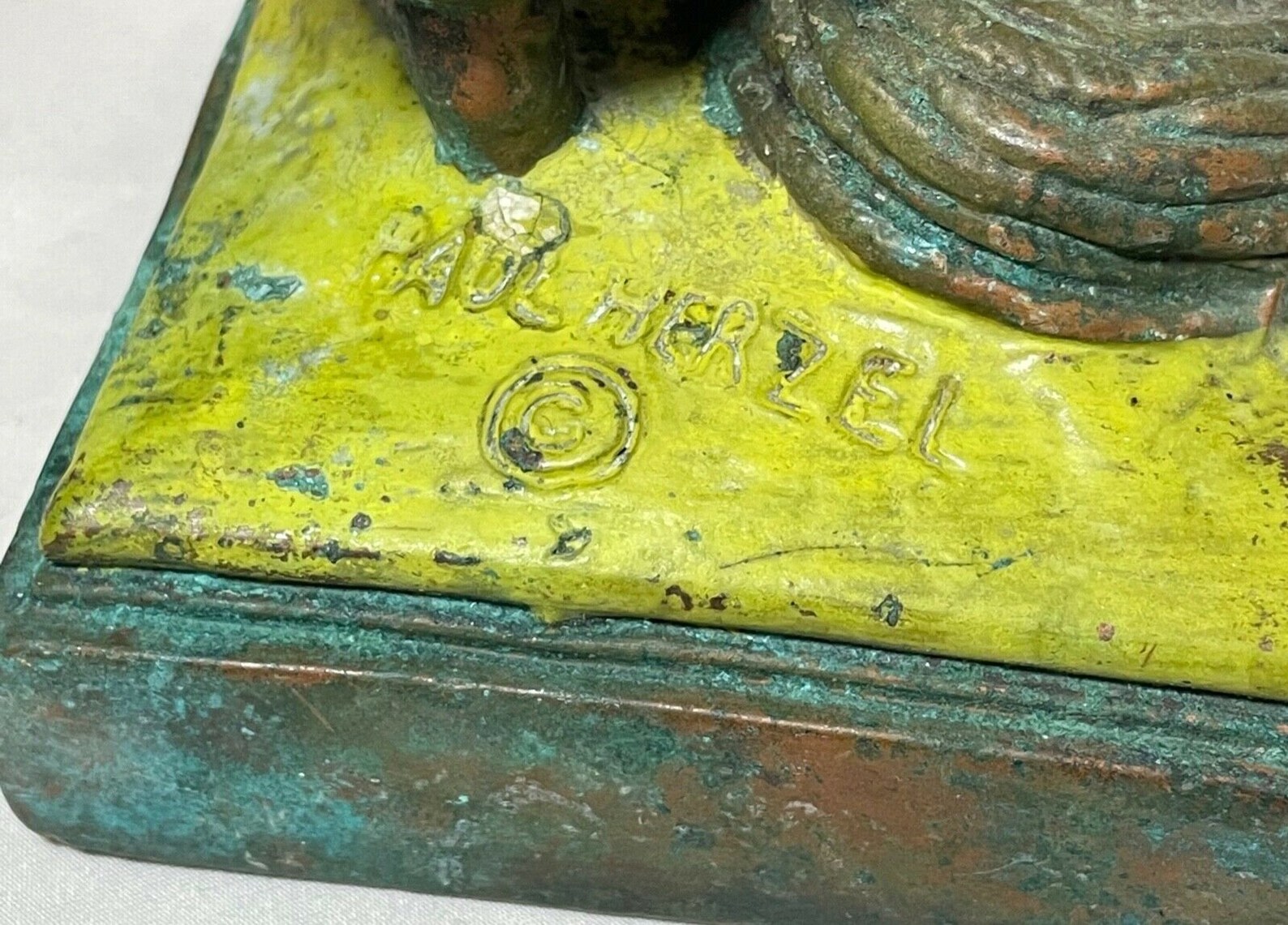 Tall Antique Detailed Polychromed Bronze Clad Figural Paul - Etsy