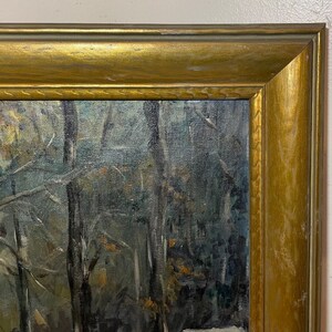 Antique Doris Davis Snow River Landscape Realism Expressionism Oil ...