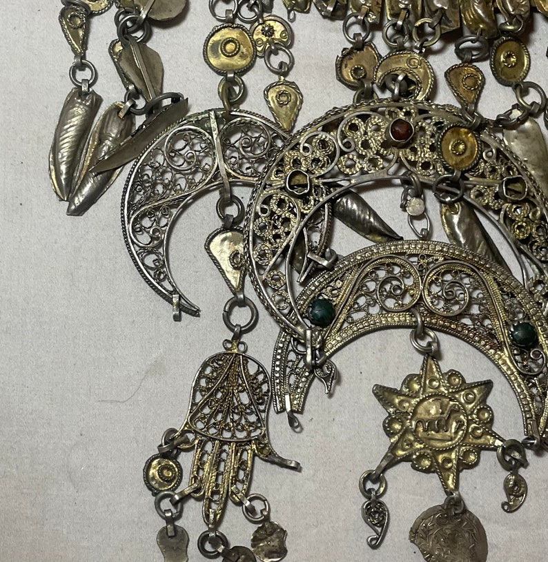 Antique Libya North African Shariya Sterling Silver Gilt Traditional ...