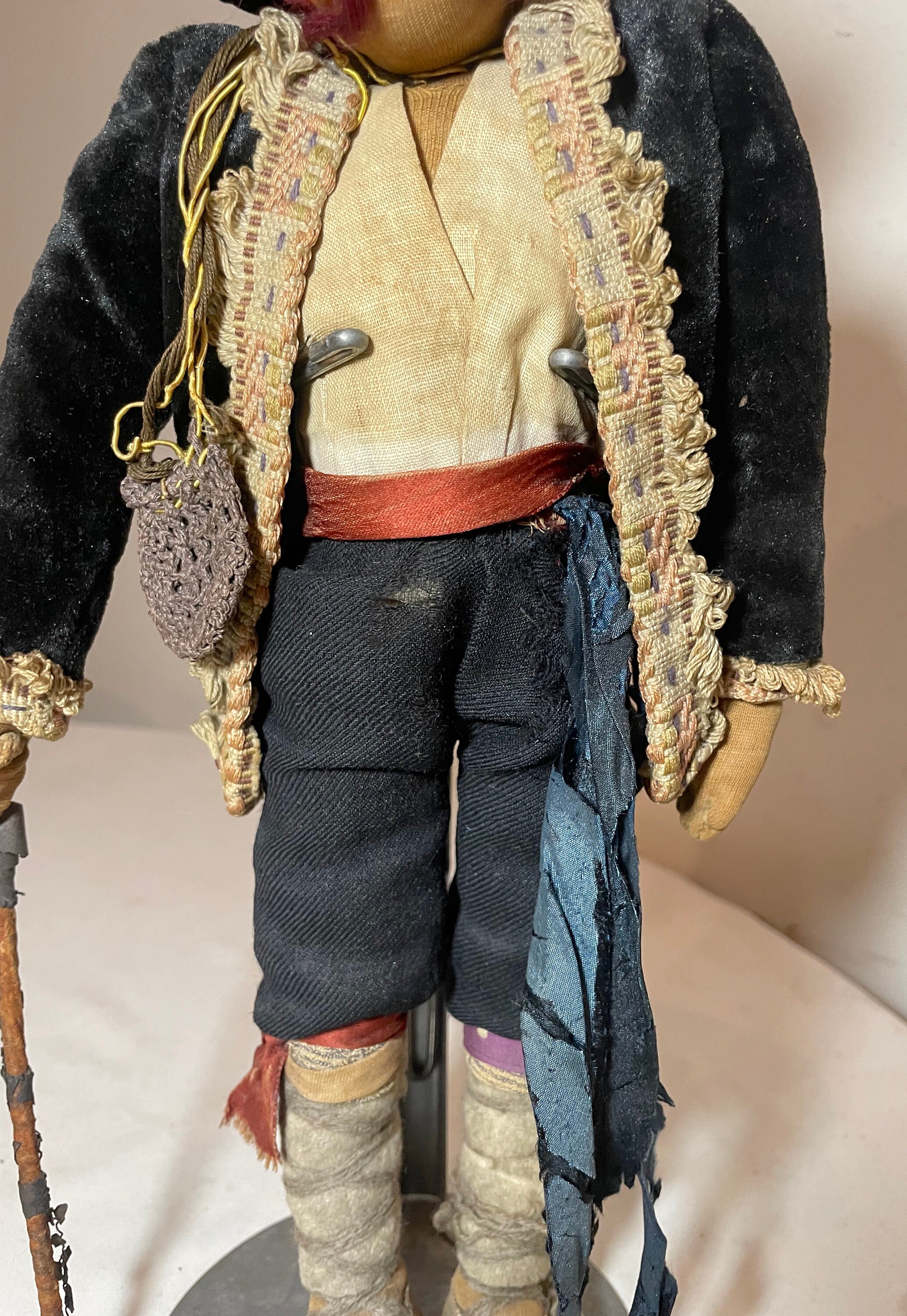 Rare 19th Century Antique Handmade Man With Cane Folk Art - Etsy