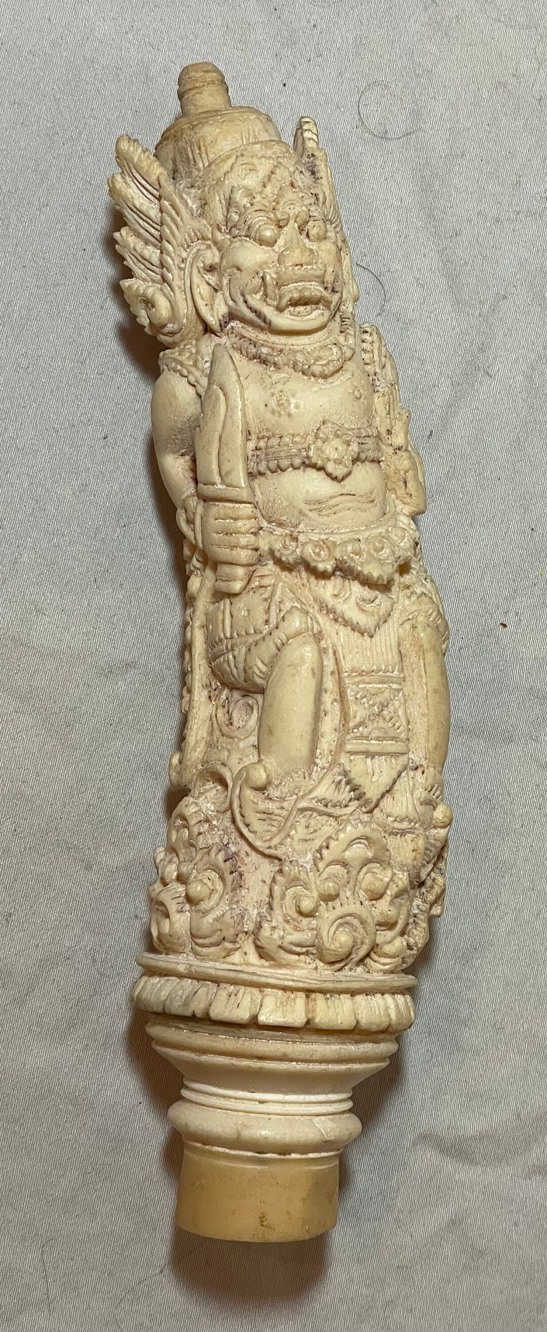 Vintage Carved Stag Deer Horn Antler Asian Indonesian Figural Cane ...