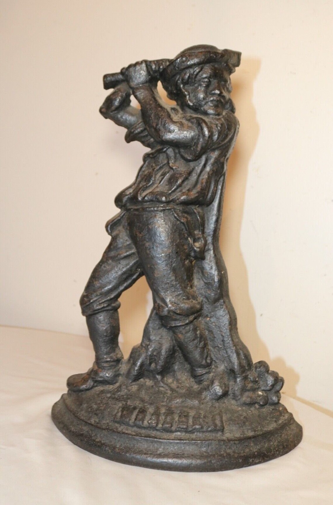 RARE LARGE Antique 1800's Solid Cast Iron Figural Man With - Etsy