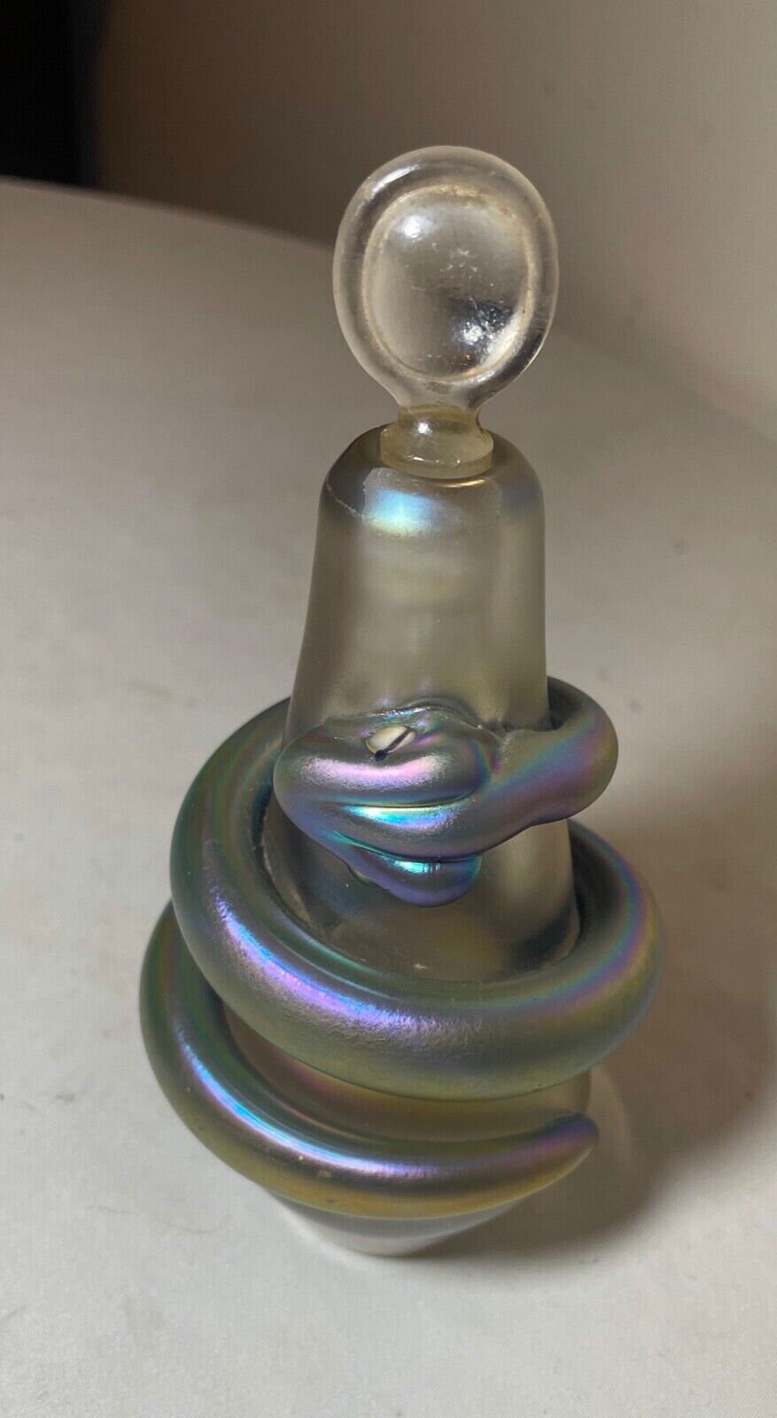 Hand Blown Stuart Abelman Studio Art Glass Snake Viper Iridescent ...