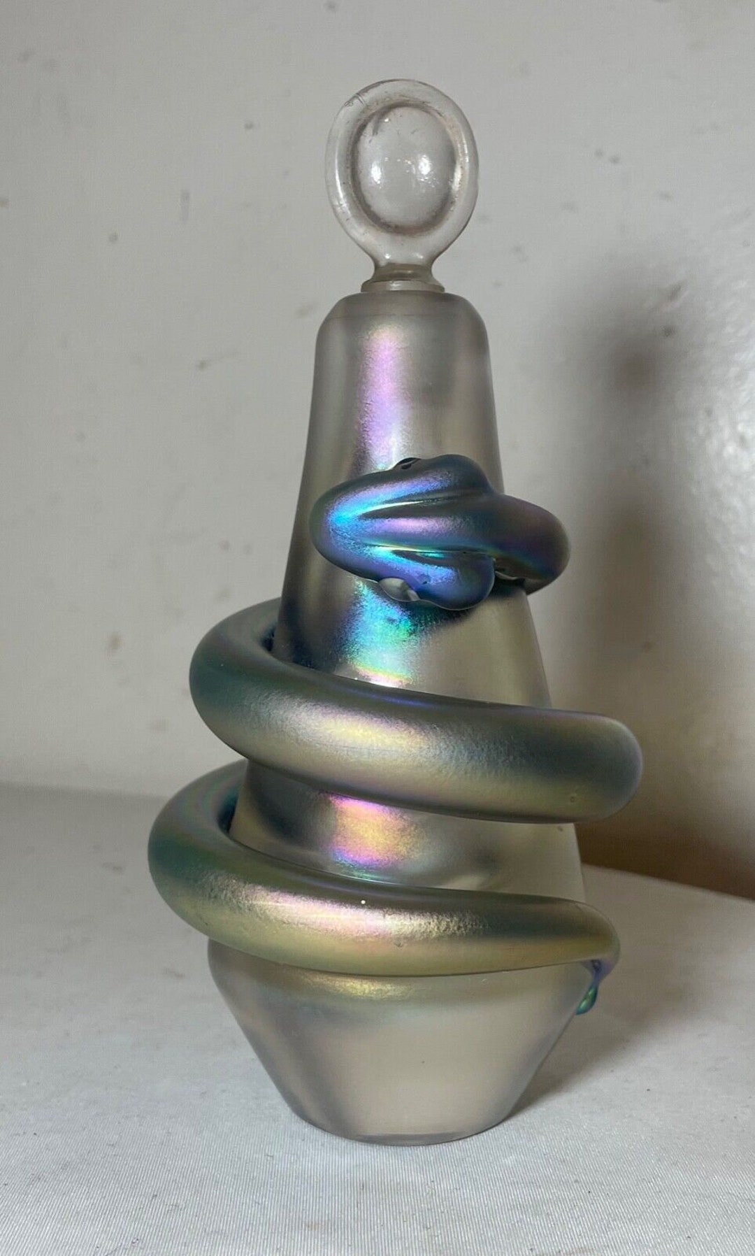 Hand Blown Stuart Abelman Studio Art Glass Snake Viper Iridescent ...