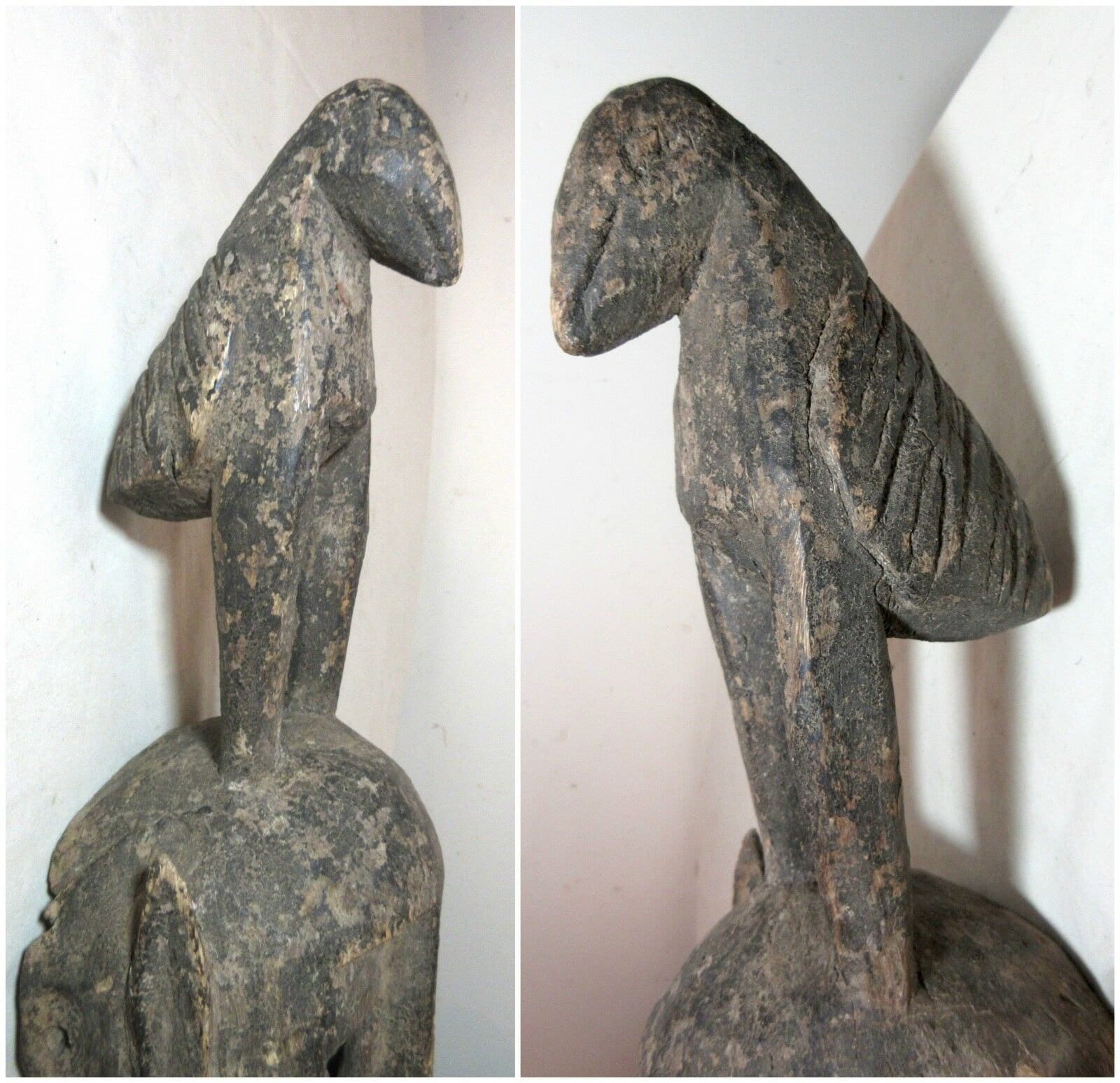 Antique 19th Century Hand Carved Dogon Tribe Mali African Figural Bird ...