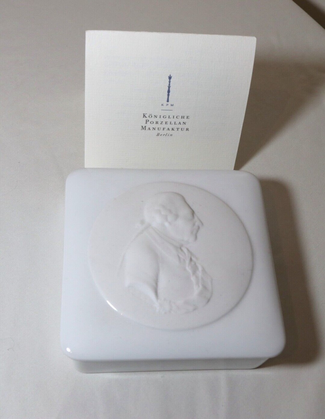 Vintage KPM GERMAN Porcelain Jewelry Cameo Dresser Box Johann Sebastian ...