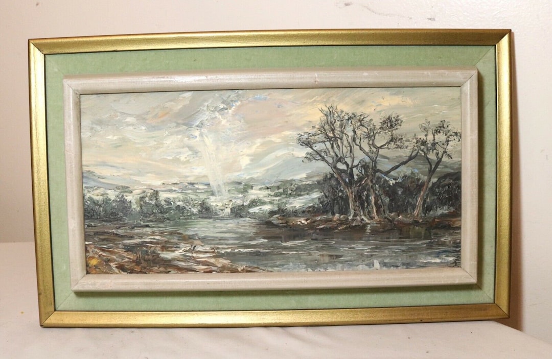 Vintage Heinz Stoecker Storm Landscape Abstract Expressionism Oil ...