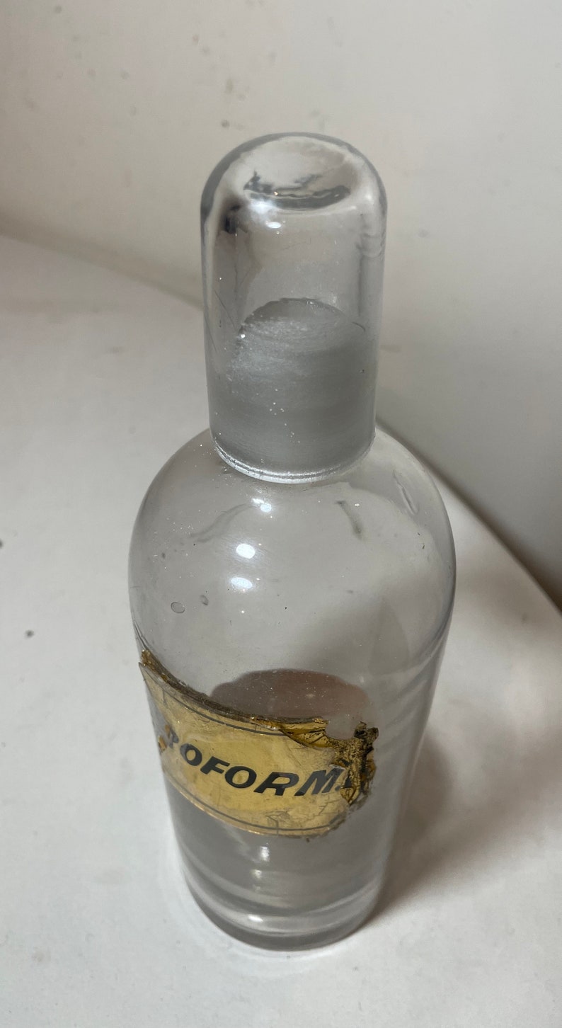RARE Antique 1800's Clear Glass Chloroform Apothecary Medical Poison ...