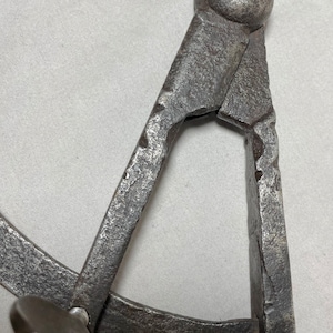 LARGE Rare Antique 18th Century Handmade Solid Wrought Iron Compass ...