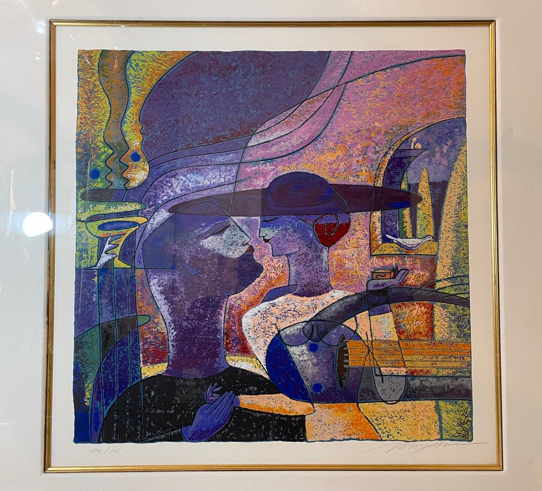 1990s Adrian Wong Shue Asian Hand Signed Art Deco Lmt. Ed. Serigraph ...