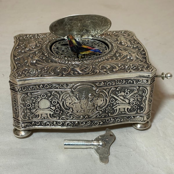 Antique Silver Music Box - Etsy