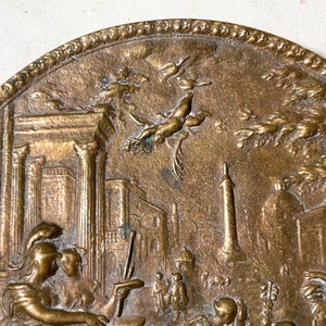 Antique 1800's Solid Bronze Relief Wall Plaque Greek Roman Mythology ...