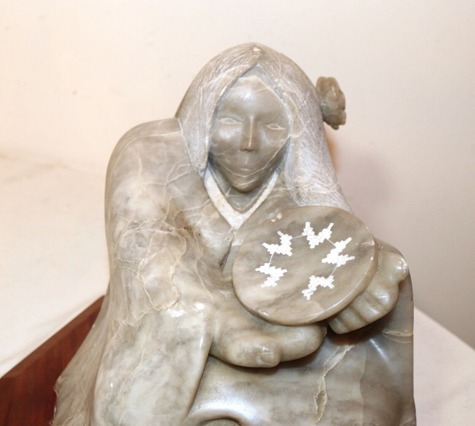 LARGE Antique Carved Good Luck Native American Inuit Soapstone Stone ...