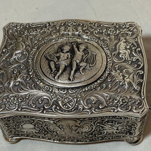 Rare Antique Ornate Sterling Silver German Singing Bird Mechanical ...