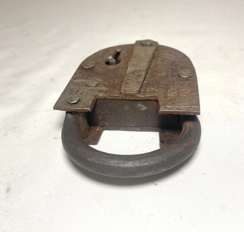 Rare Antique Hidden Key 1800's Pad Lock Solid Steel - Etsy
