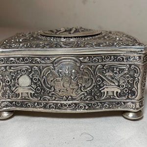 Rare Antique Ornate Sterling Silver German Singing Bird Mechanical ...
