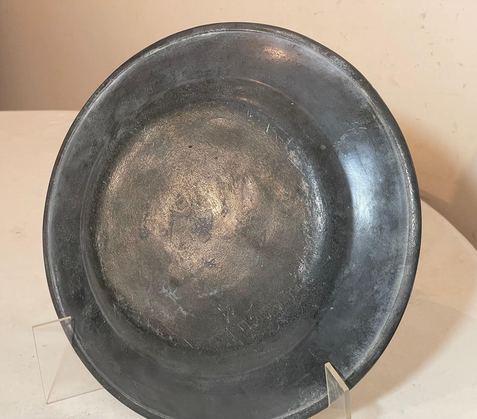 Rare Antique 18th Century European French Forged Pewter Dinner Plate ...