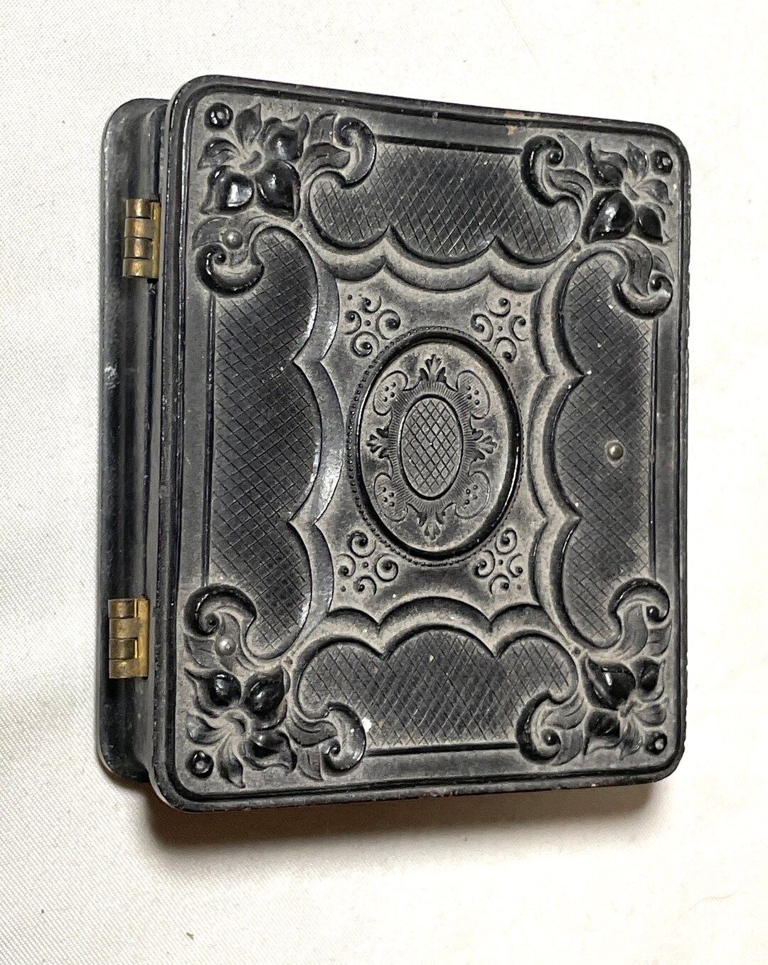 Antique 19th Century Victorian Gutta Percha Case Box Man B & W Photo ...