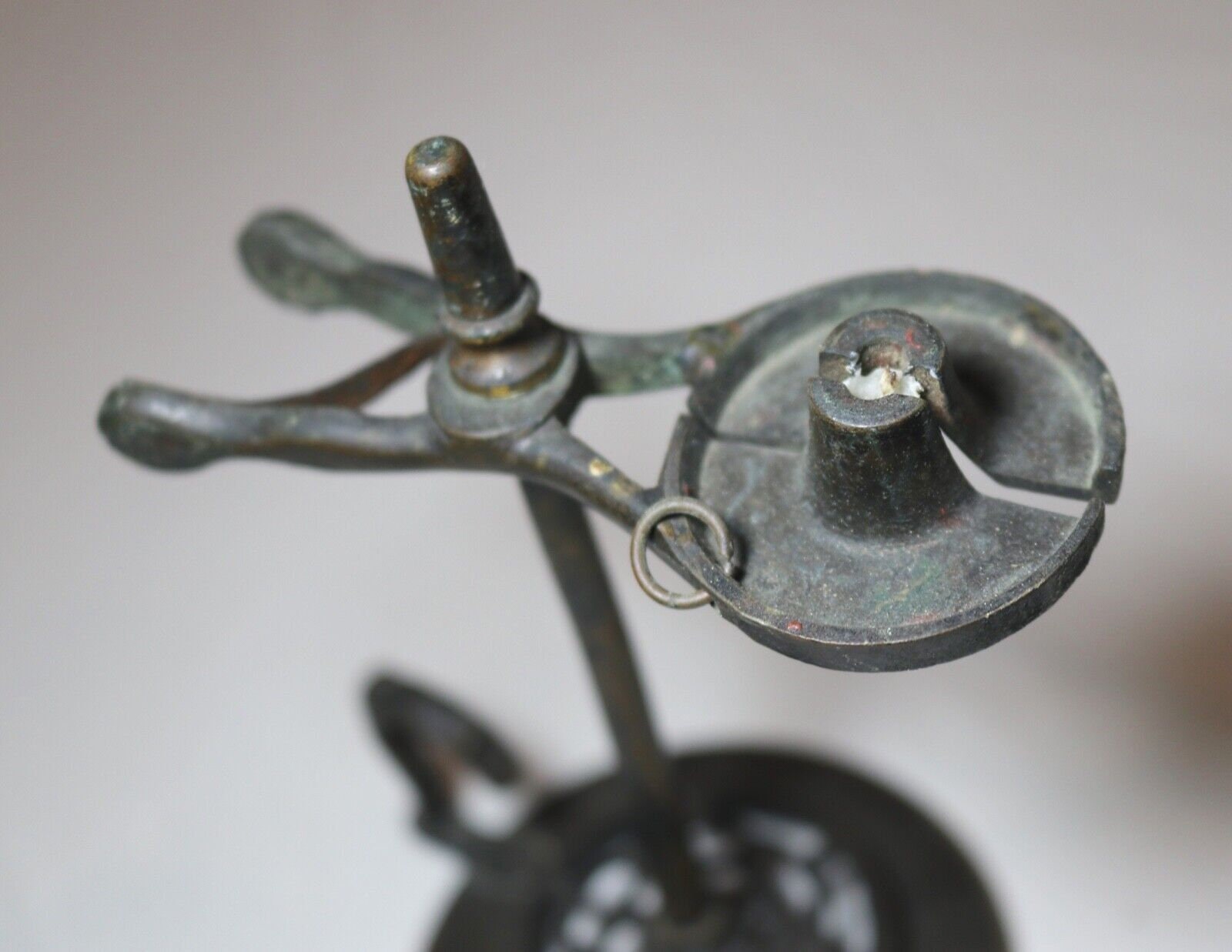 Antique 18th Century Peened Brass Candlestick Spring Loaded Candle ...