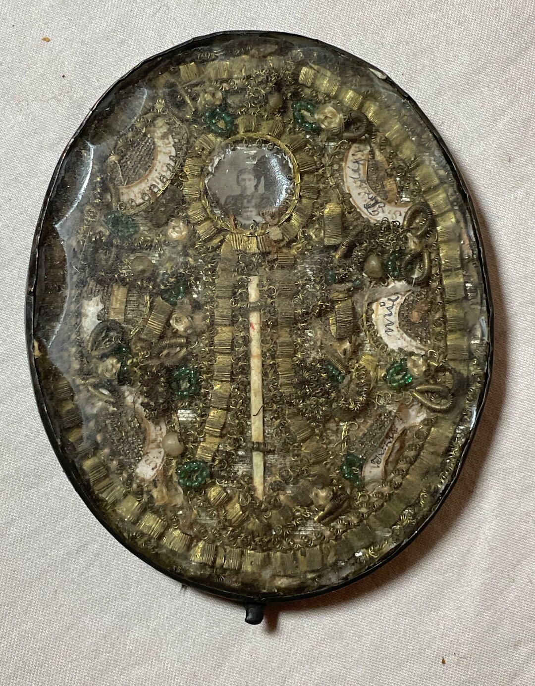 Rare Antique Handmade Catholic 7 Saint Jesus Bone Relic Reliquary Box ...