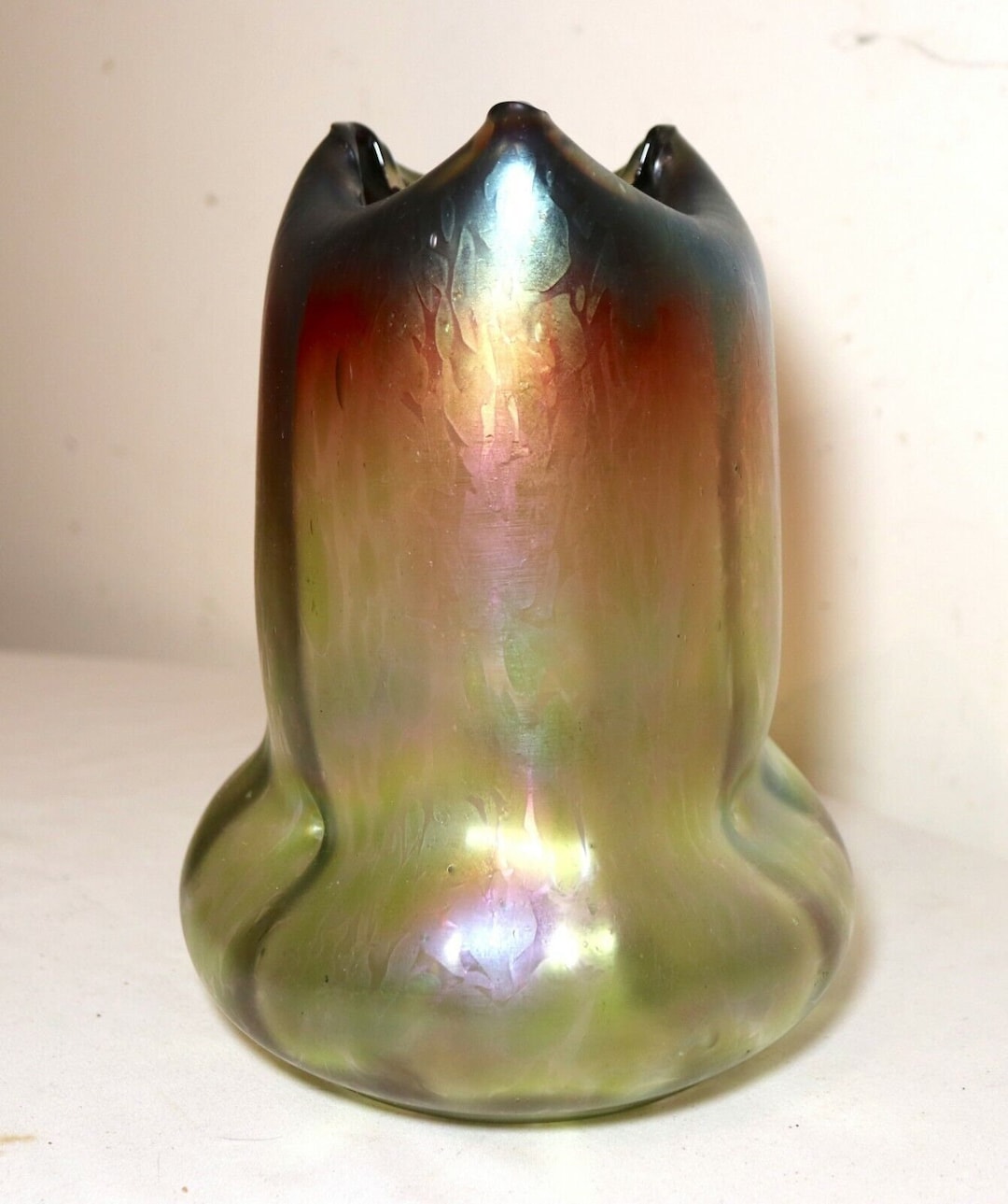 Antique Hand Blown Rindskopf Pepita Bohemian Art Glass Iridescent ...
