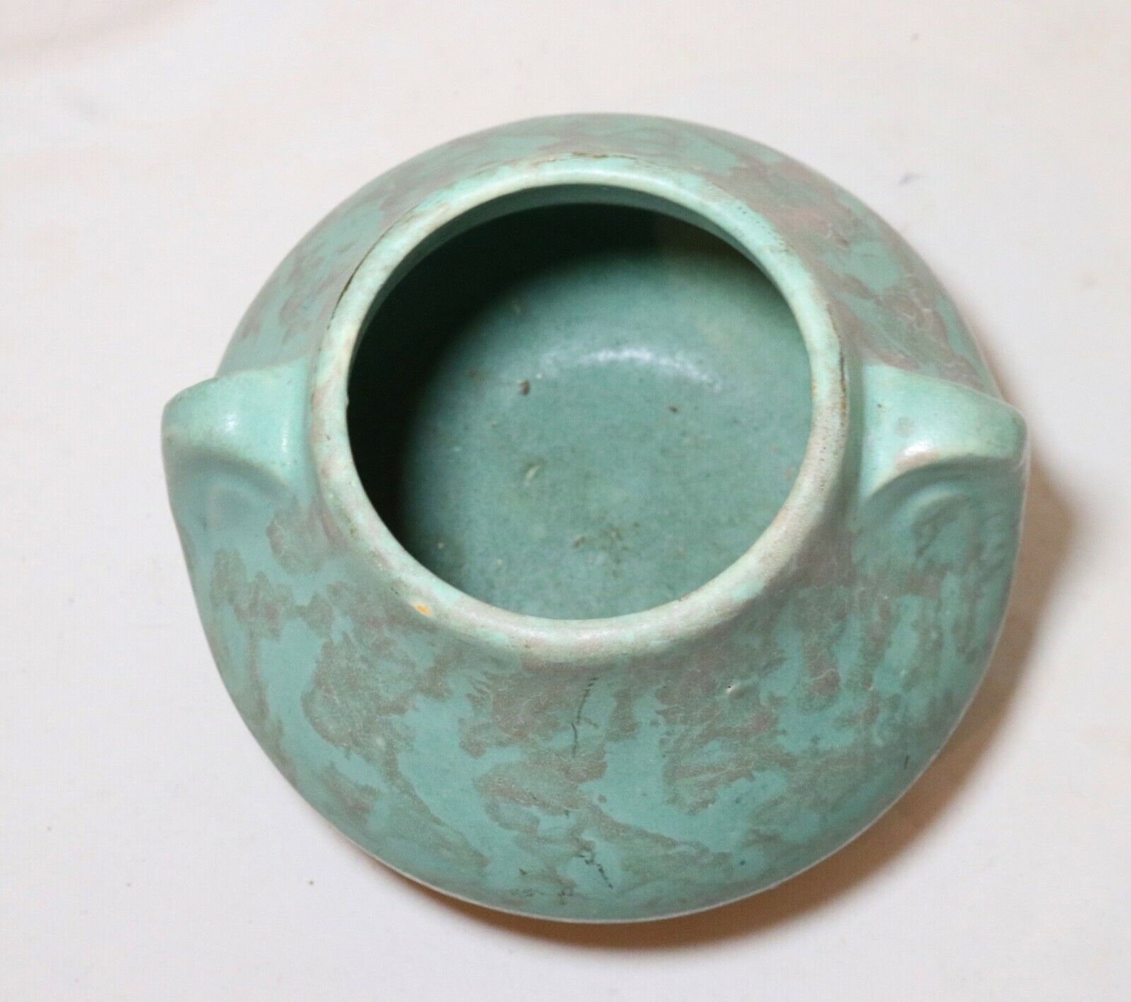 Antique Vintage Handmade Green Glazed Pottery Vase Weller - Etsy