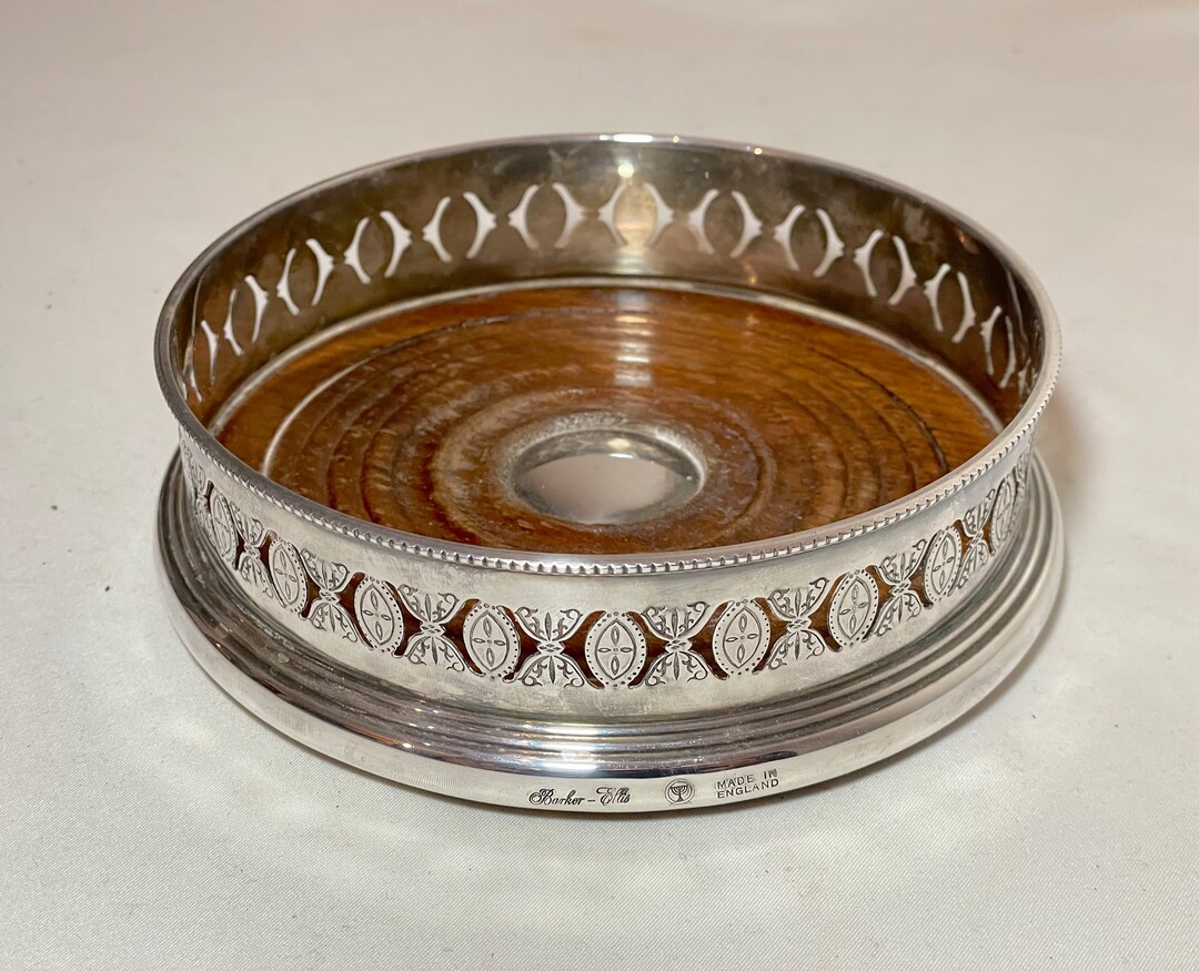 Antique Ornate Silverplate Wood English Barker-ellis Champagne Wine ...