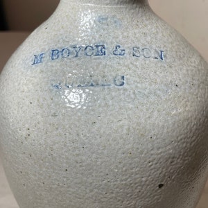 Antique 1800's M Boyce & Son Quebec Handmade Stoneware Salt Glazed ...