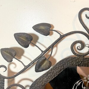 Antique Hammered Hand Wrought Iron Leaf Vine Wall Console Mirror Oscar ...