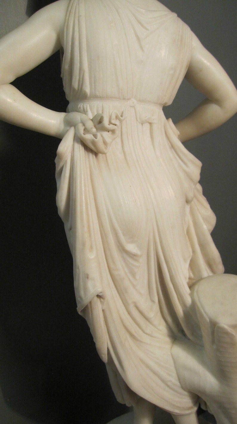 Huge Antique 18th Century Hand Carved Female Figural Italian Marble ...