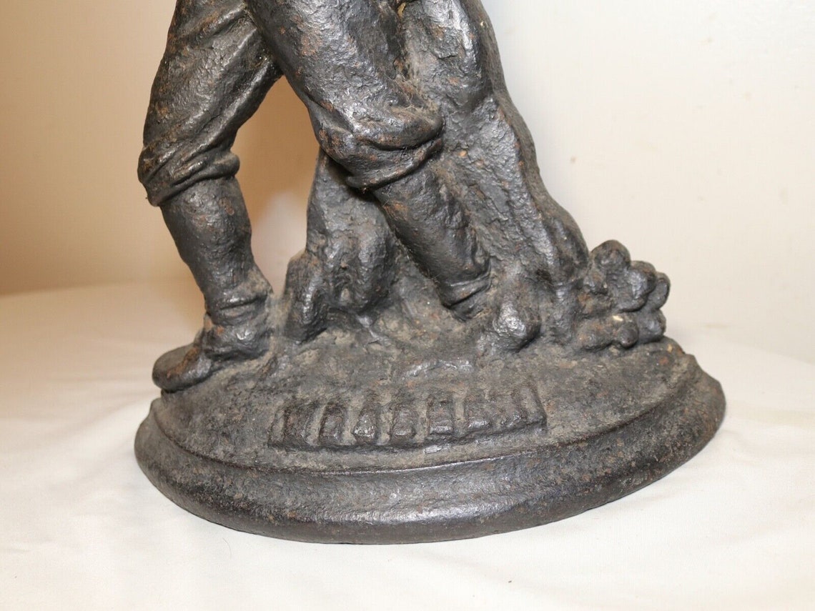 RARE LARGE Antique 1800's Solid Cast Iron Figural Man With - Etsy