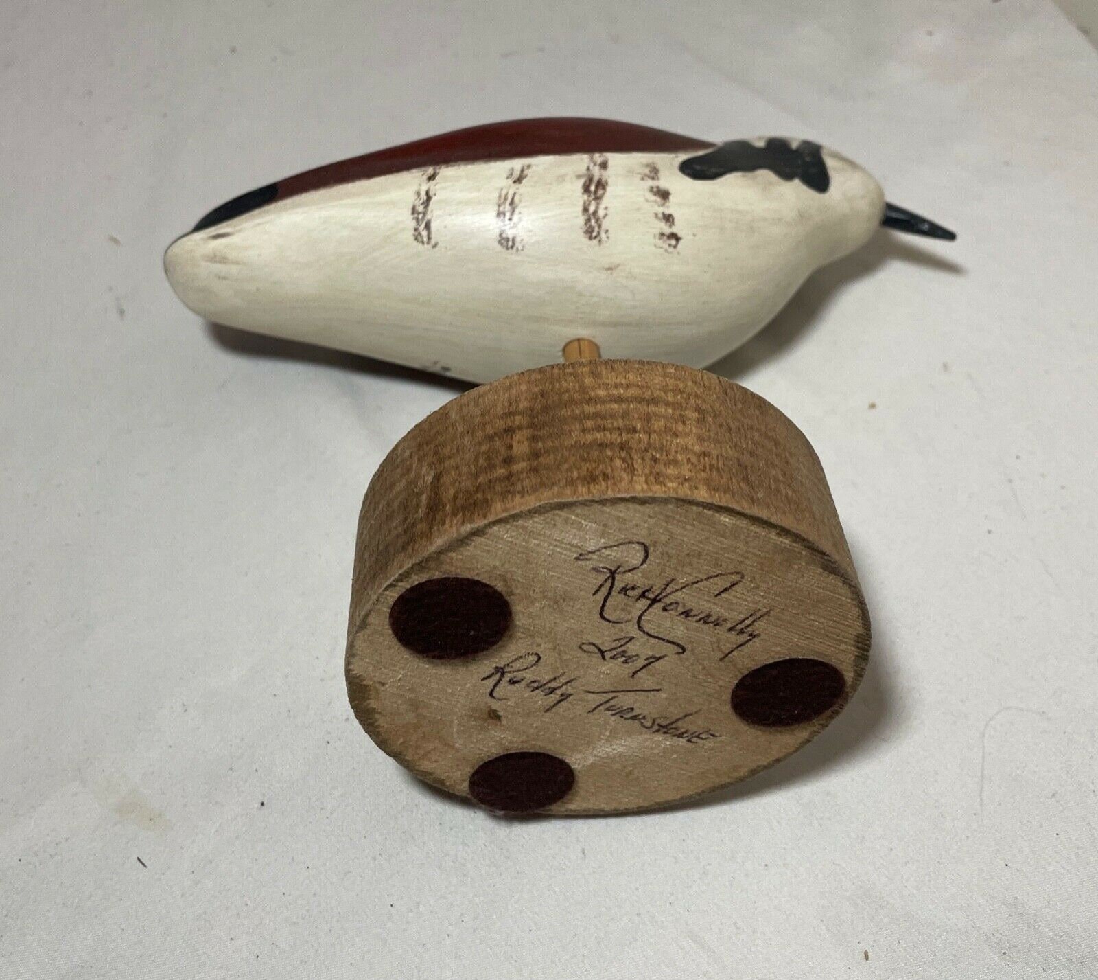 07' Carved Wood Ruddy Turnstone Richard Connolly Shore Bird Duck Decoy ...