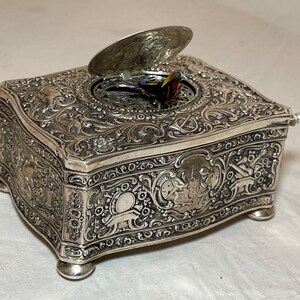 Rare Antique Ornate Sterling Silver German Singing Bird Mechanical ...