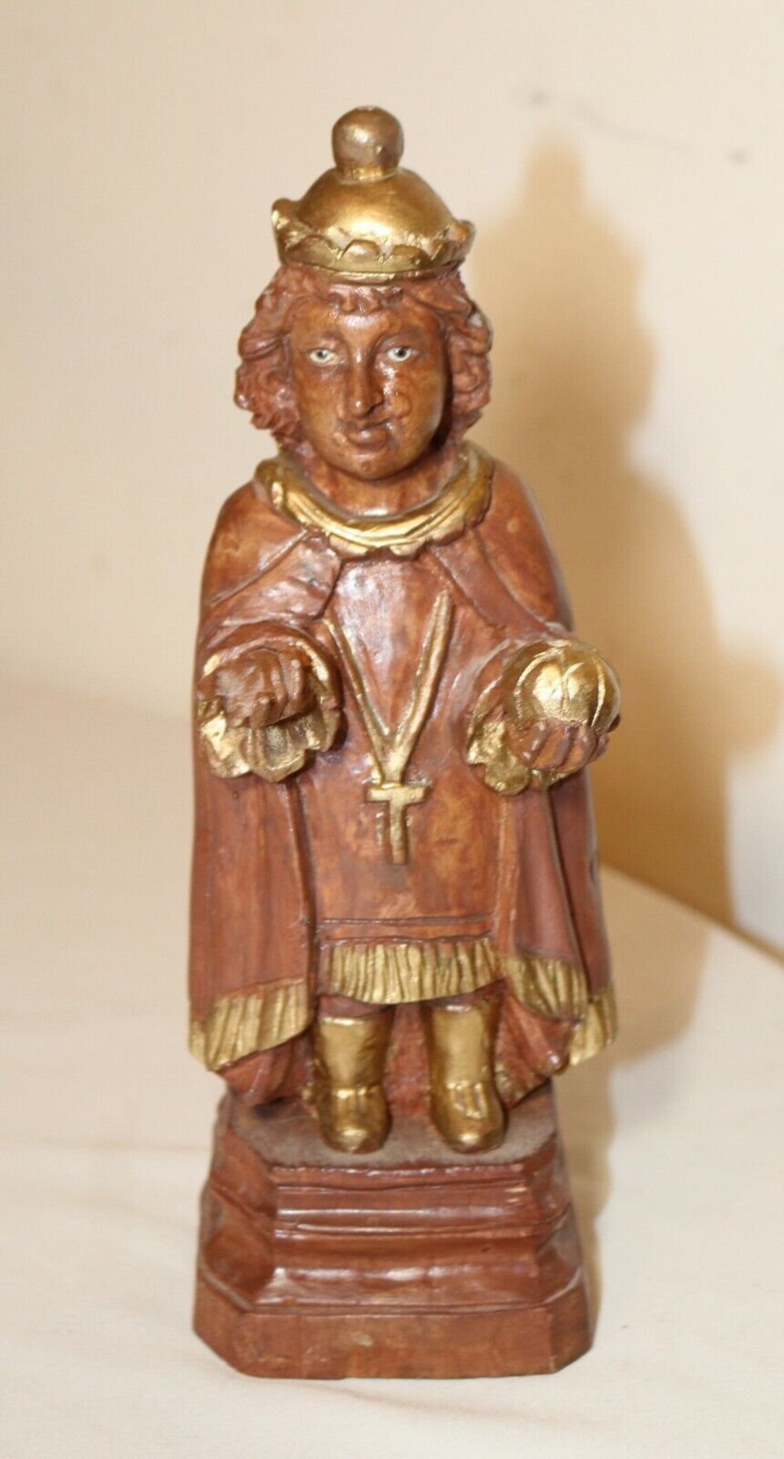 Vintage Antique Carved Wood Religious Jesus of Prague Sculpture Statue ...