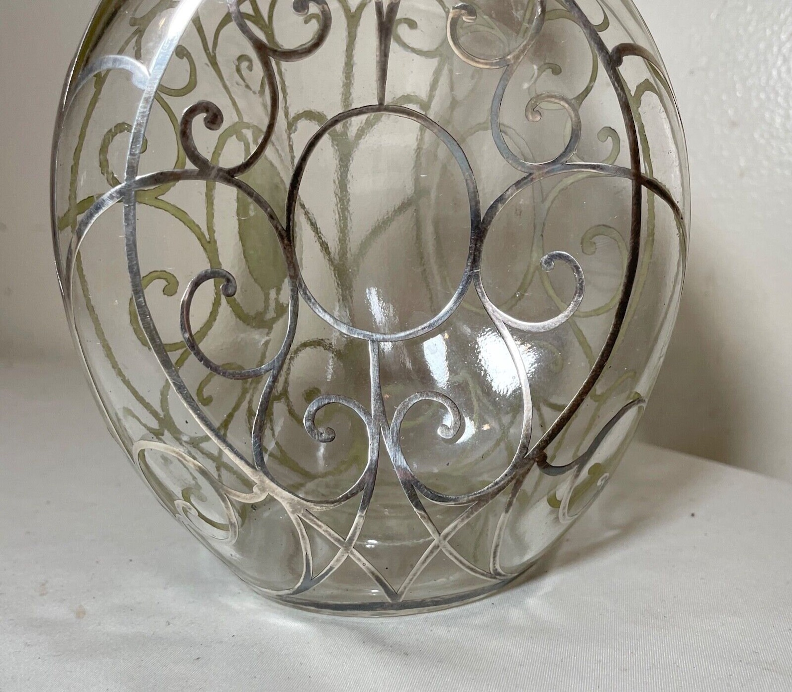 Antique Ornate Sterling Silver Overlay Glass Liquor Claret - Etsy