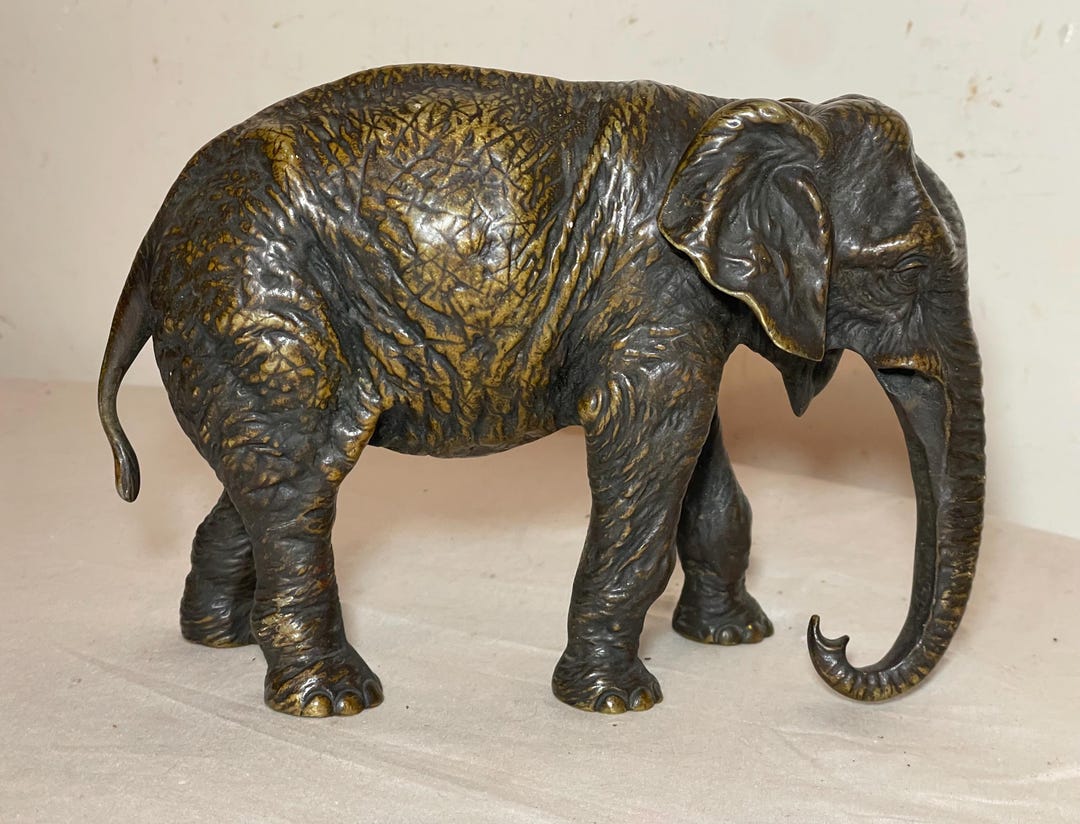 Antique 19th Century Austrian Bergmann Bronze Elephant Statue Sculpture ...