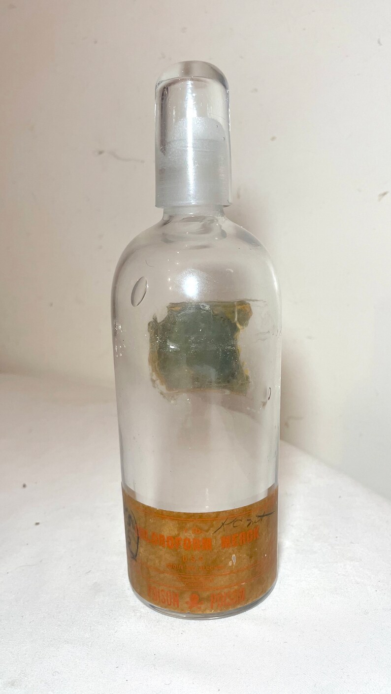 RARE Antique 1800's Clear Glass Chloroform Apothecary Medical Poison ...