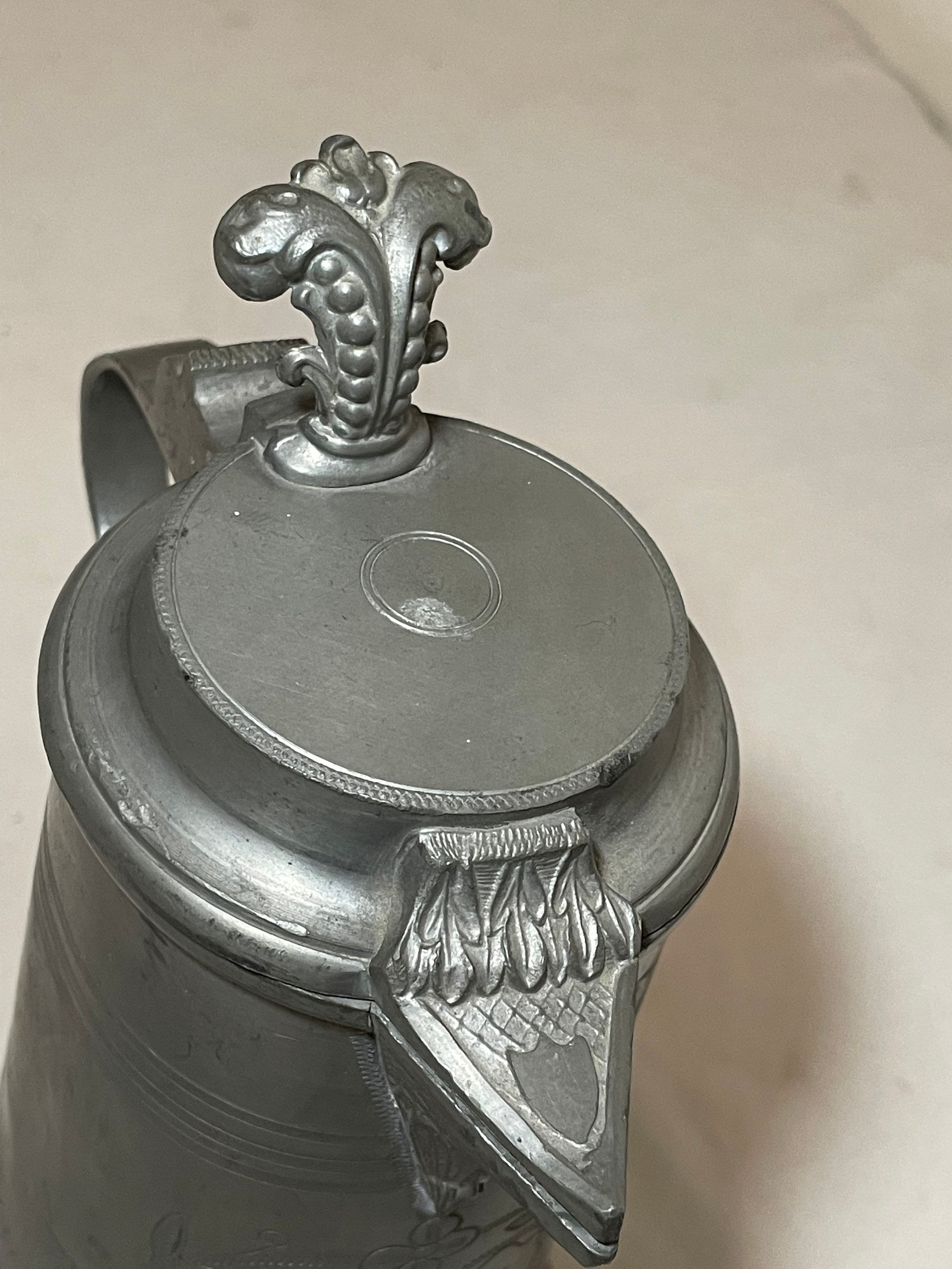 Rare Antique 1876 1 Liter Handmade Engraved Pewter Flagon - Etsy