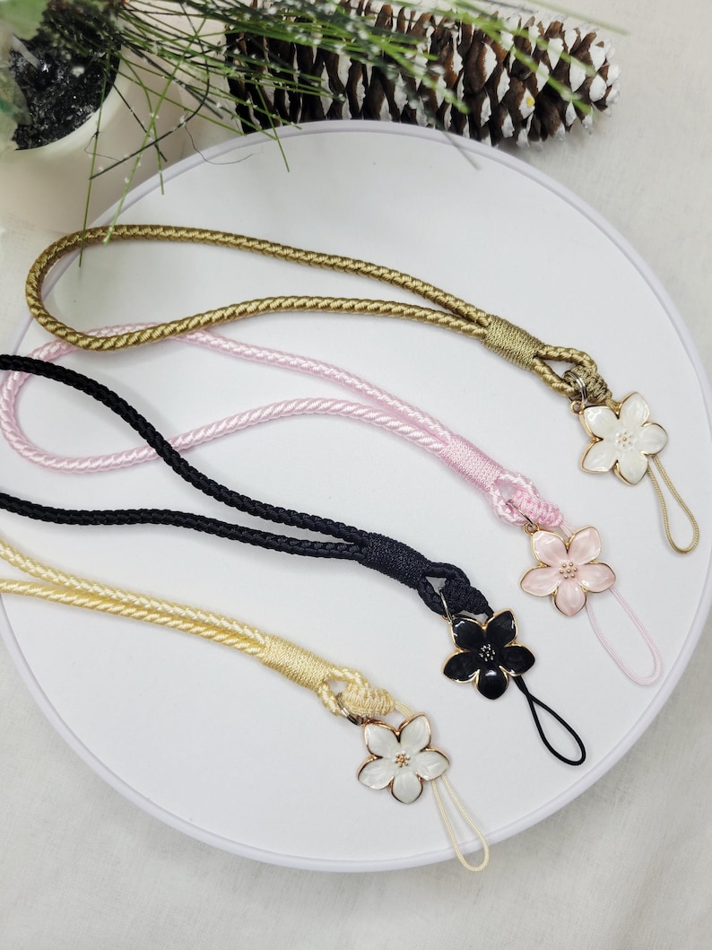 Elegant Floral Handmade Wristlet and Lanyard Chic Accessory for Phones ...